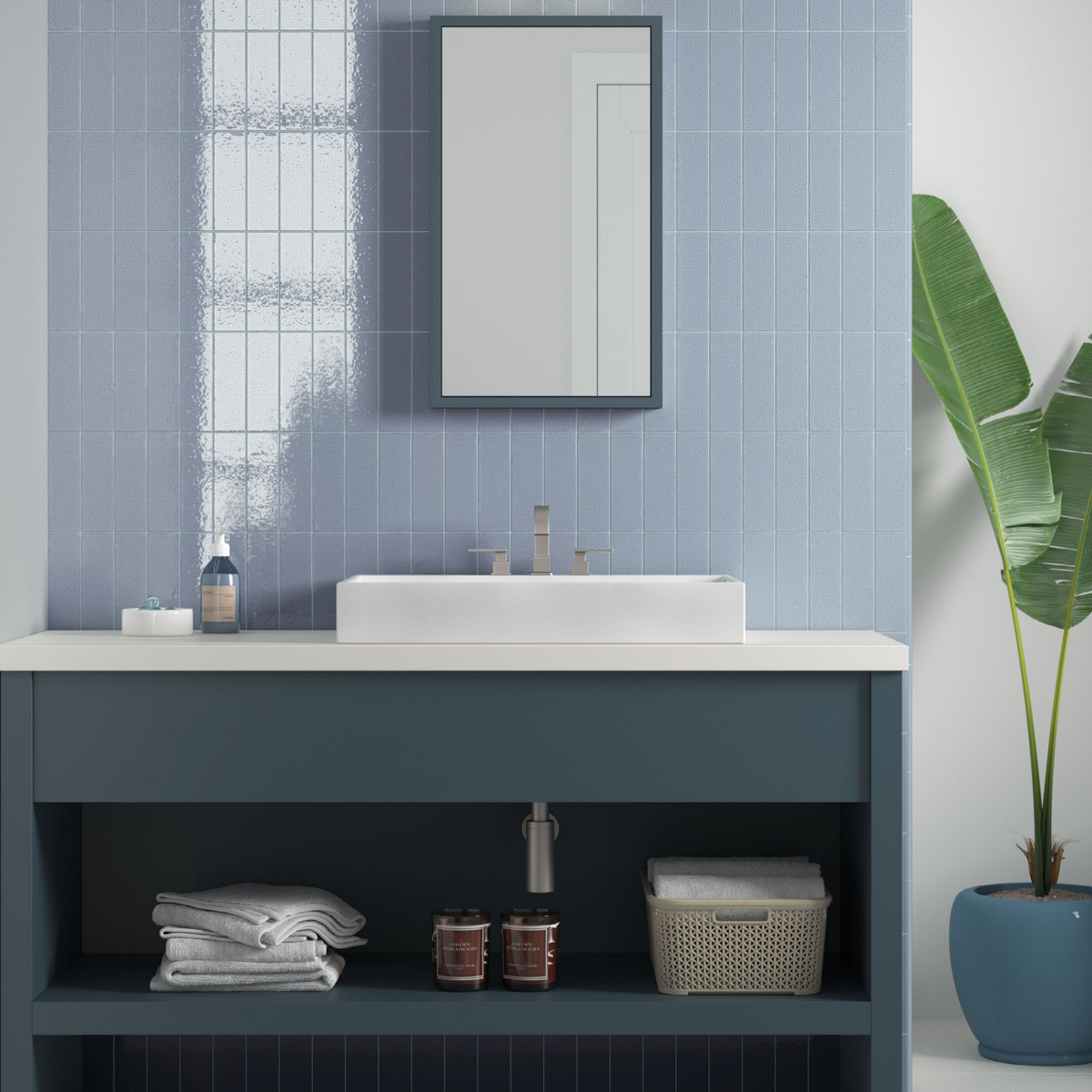 Kalma Powder Blue 2.5"x8" porcelain subway tiles – Imperial Tile