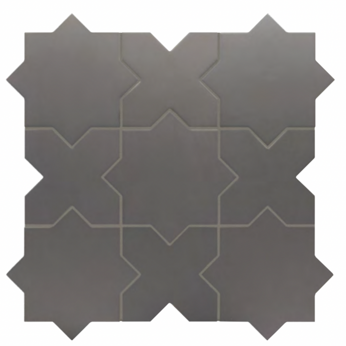 Porto star and cross tile matte black porcelain tile – Imperial Tile