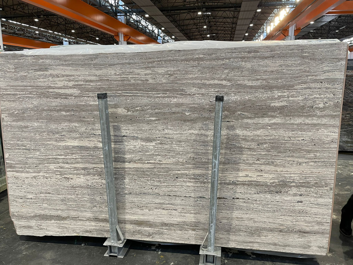 Titanium Travertine slab – Imperial Tile