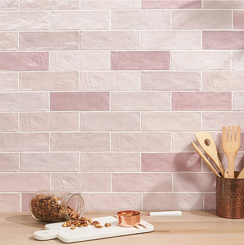 Riad Pink Subway Tile 2.5x8 | Imperial Tile