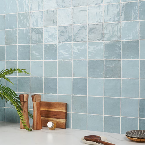 Riad Square Porcelain Tile Ceramic Sky 4x4 | Imperial Tile